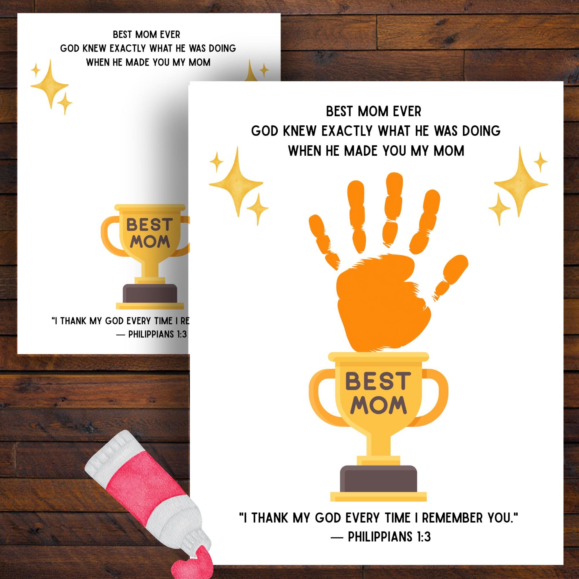 Mother's Day Bible Craft Handprint Art Christian Keepsake (digital ...