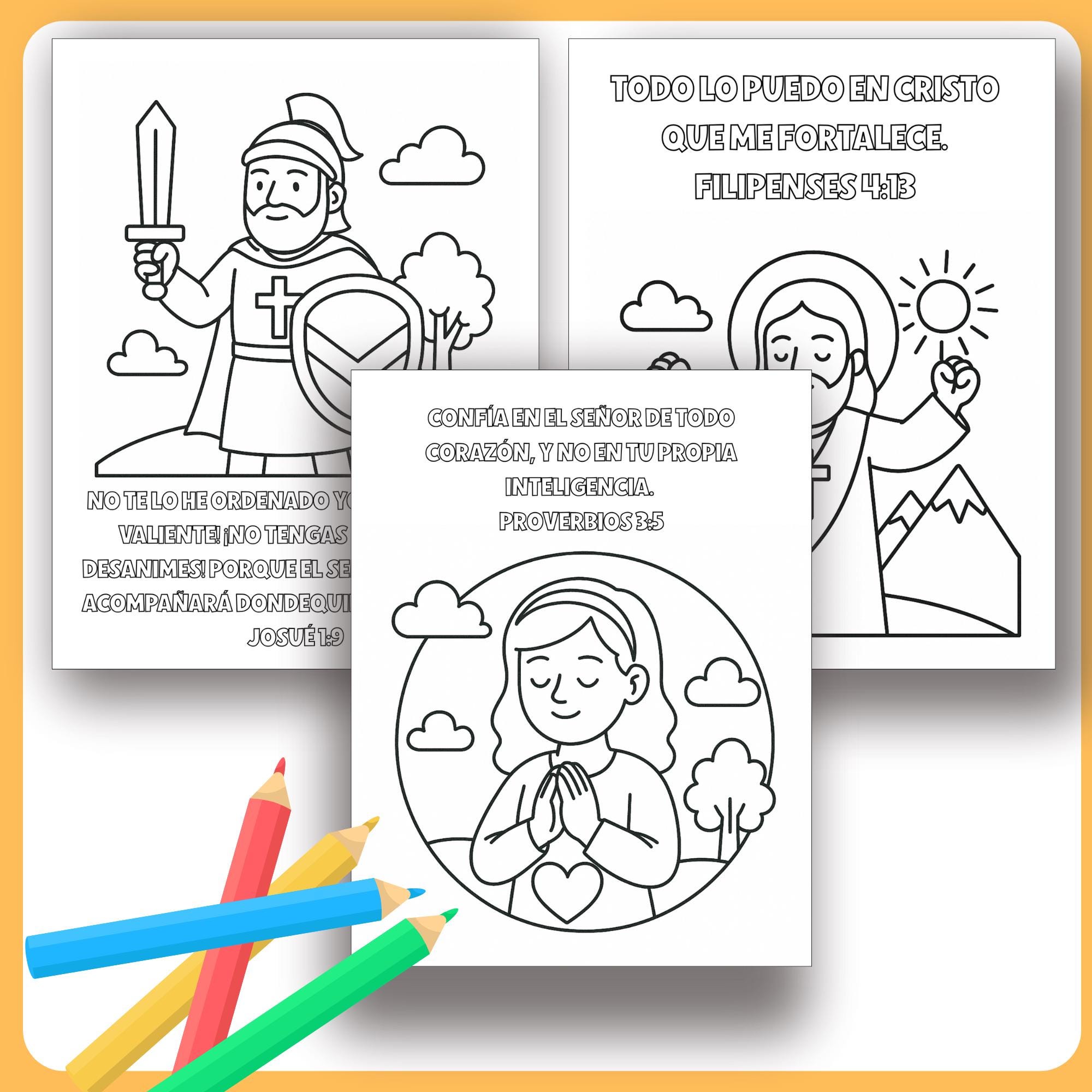 Spanish Bible Verse Coloring Pages for Kids - En Español - Sunday ...