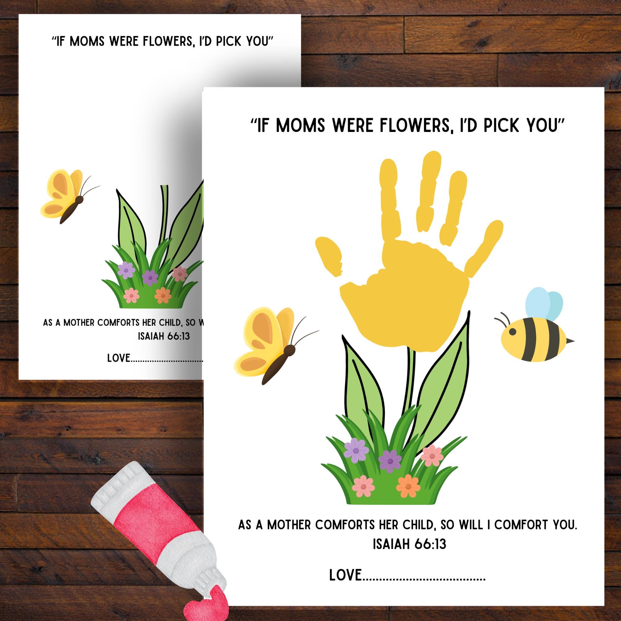 Mother's Day Bible Craft Handprint Art Christian Keepsake (digital ...