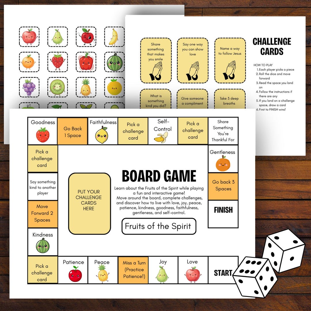 Fruit of the Spirit Game Fun Printable Bible Game for Sunday School and ...