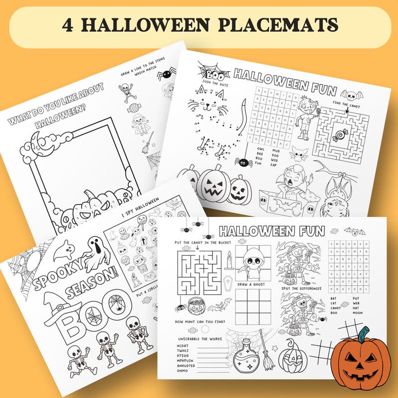 Halloween Placemat - Etsy