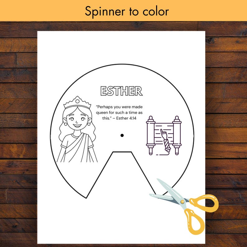 Queen Esther Bible Craft: Crown and Spinner, Sunday School Activity ...