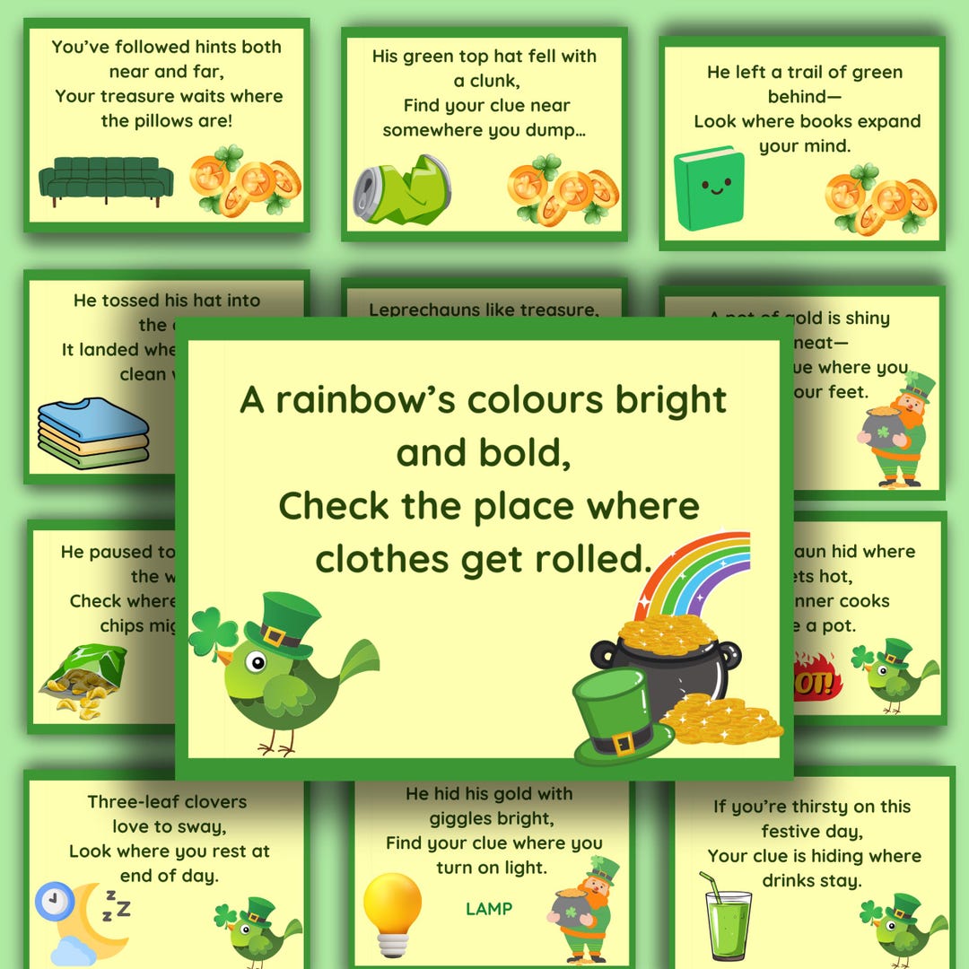 St. Patricks Day Scavenger Hunt for Kids - Saint Patrick's Game ...
