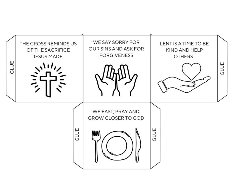 What is Ash Wednesday Coloring Cube, Christian Printable Craft for Kids ...