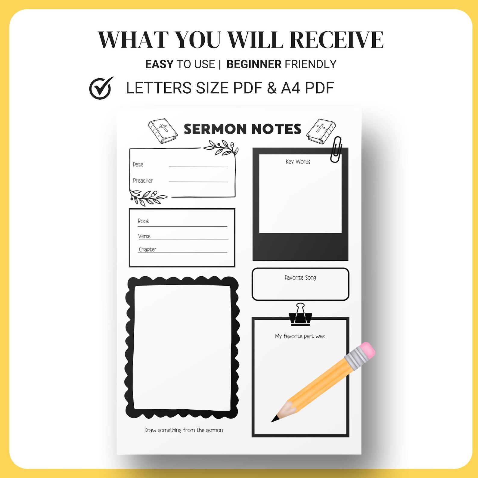 Kids Sermon Notes Printable - Sunday School Worksheet - Children’s ...