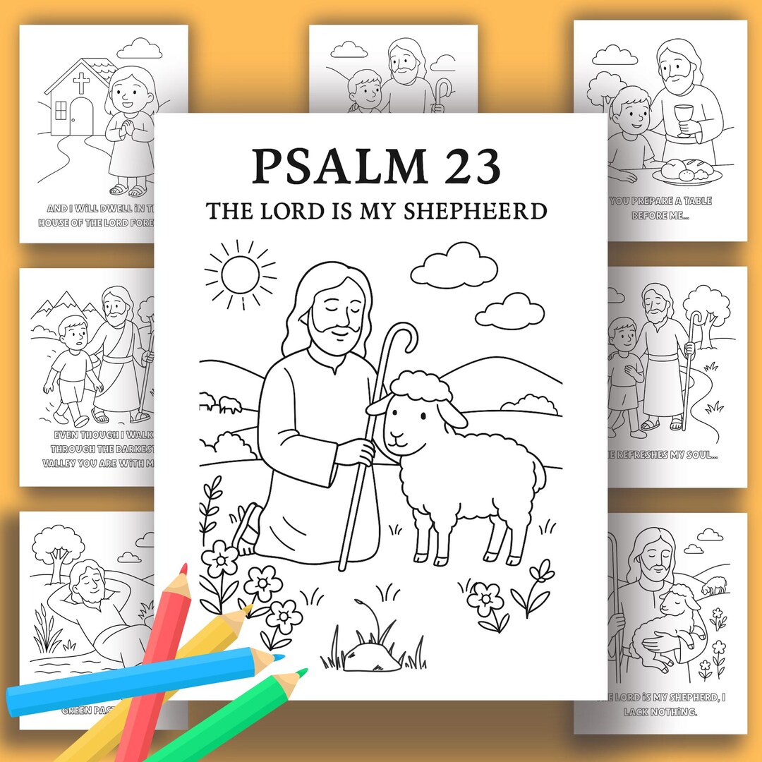 Psalm 23. the Lord is My Shepherd. Printable Coloring Page - Etsy