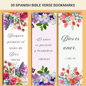 Spanish Bible Verse Bookmarks, Bookmark Set, Printable Bible Verse ...