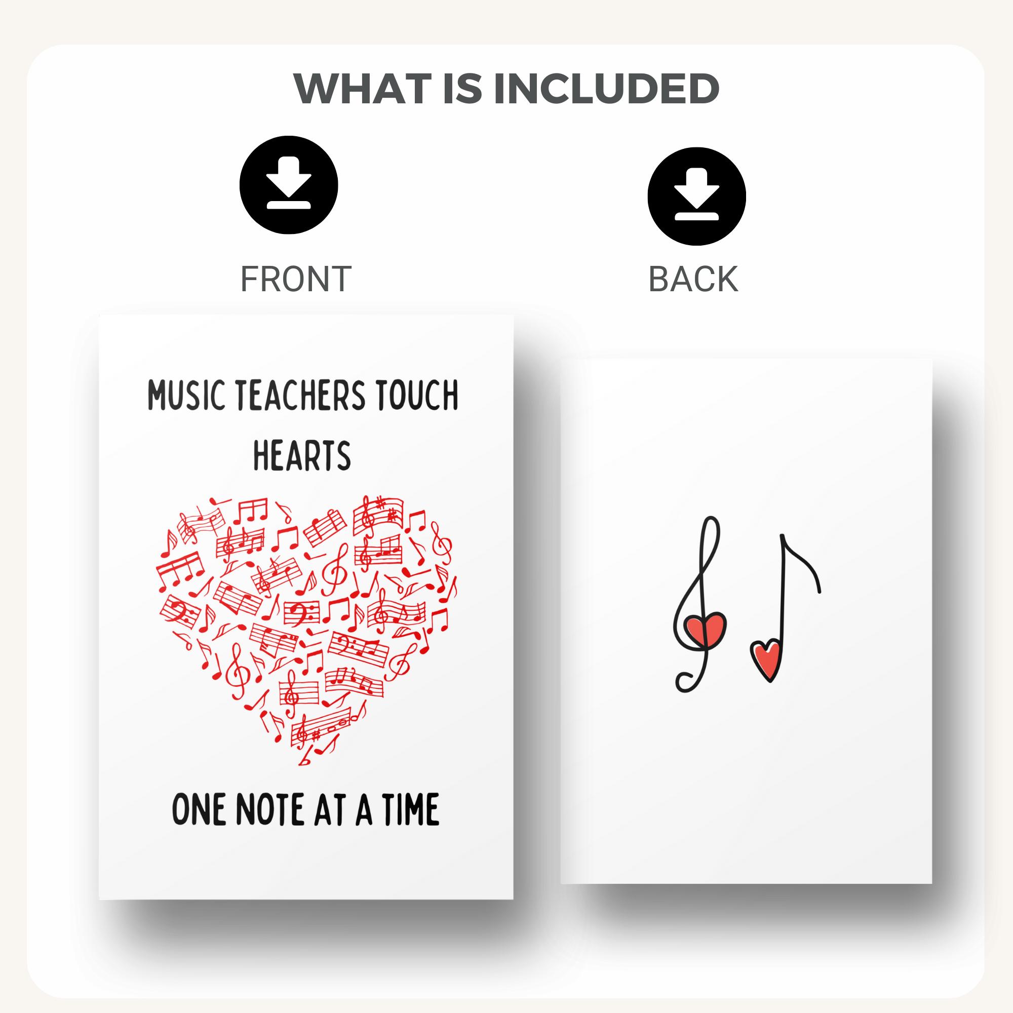 Music Teacher Thank You Card Printable Note for Music Educators Unique ...