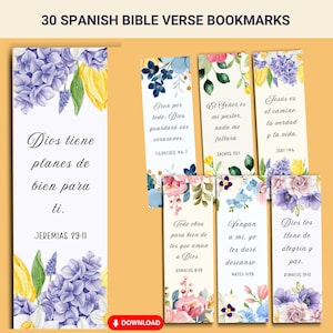Spanish Bible Verse Bookmarks, Bookmark Set, Printable Bible Verse ...