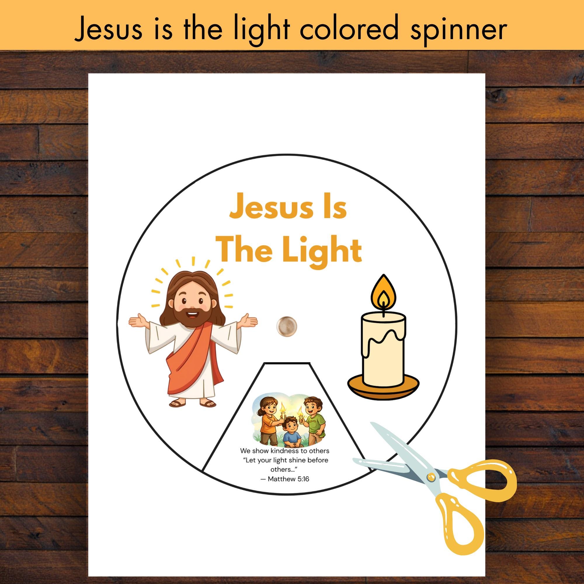 Jesus is the Light Craft, Coloring Craft Activity for Kids, Sunday ...