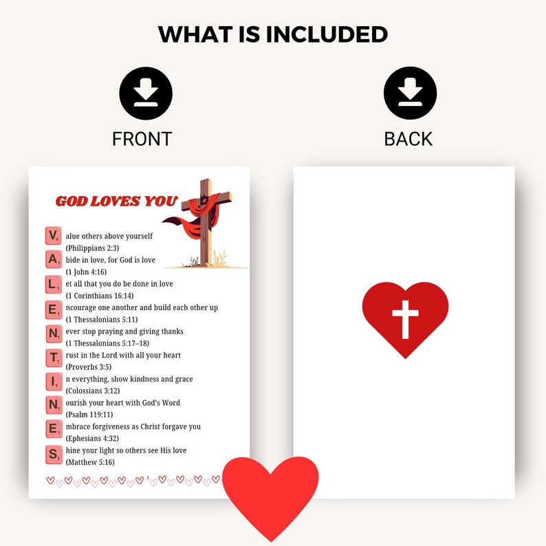 Christian Valentine's Day Card, God Loves You, Faith Valentine Bible ...