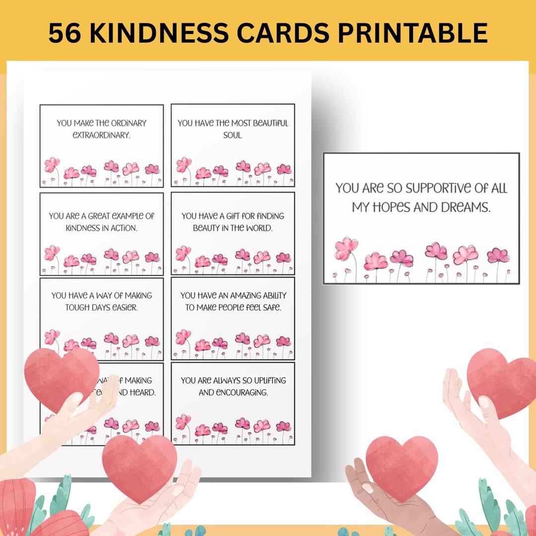Kindness Notes Printable, Encouragement Cards, Random Acts of Kindness ...