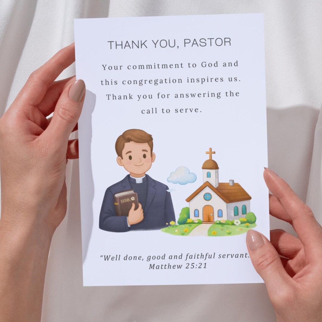Pastor Appreciation Printable Card | Thank You Pastor Card | Christian ...