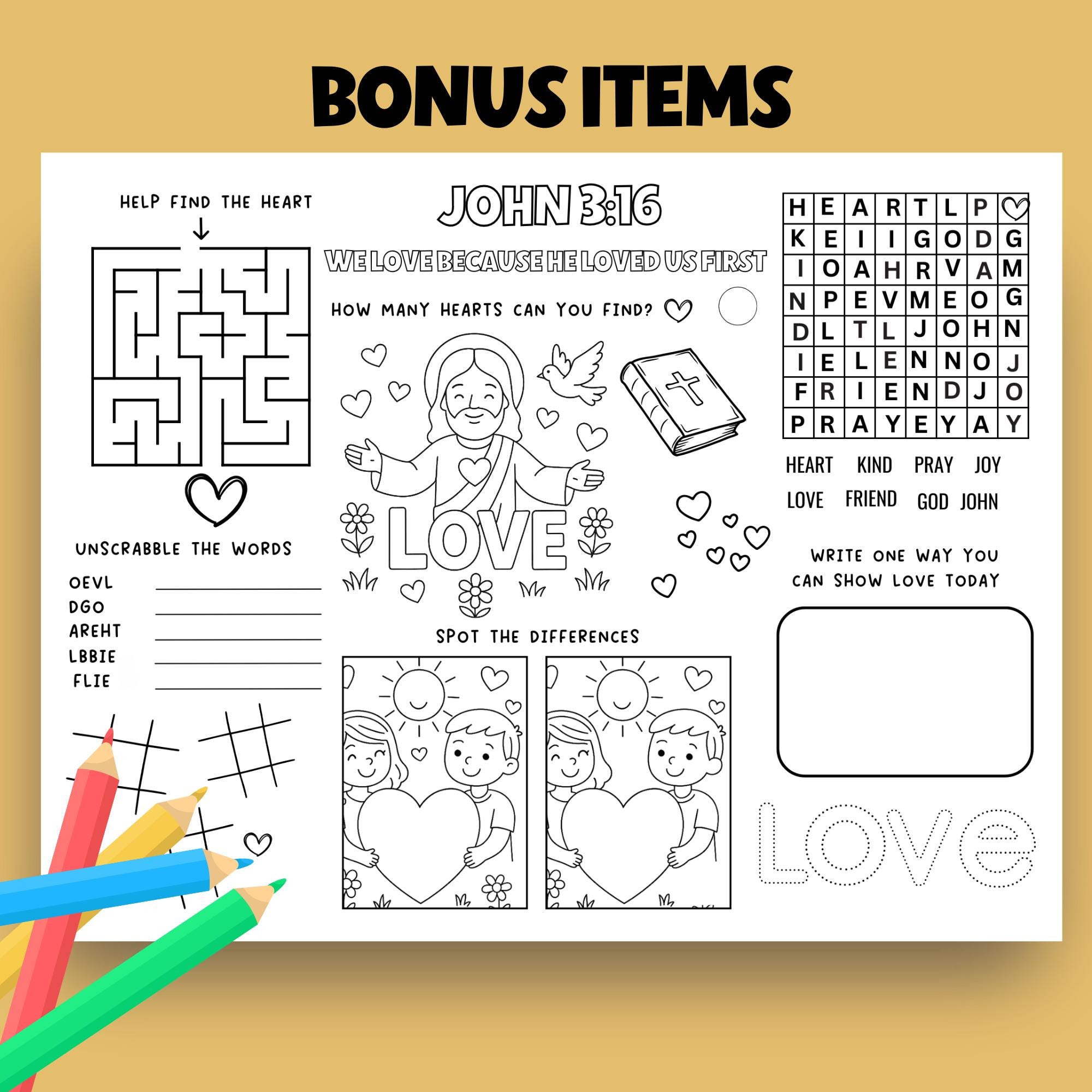 Kids Bible Coloring Pages, Jesus Loves Me, God Loves You Sunday School ...