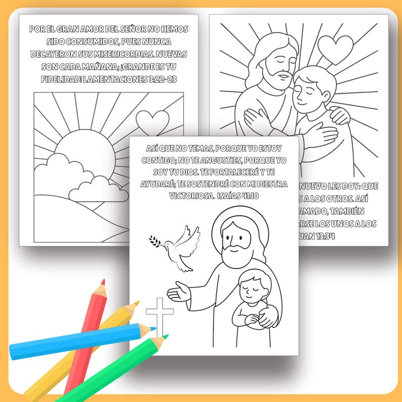 Spanish Bible Verse Coloring Pages for Kids - En Español - Sunday ...