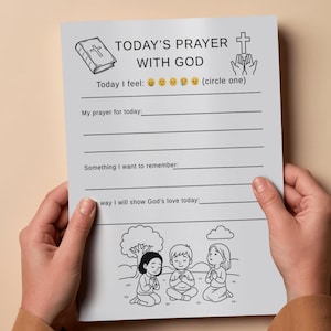 Kids Prayer Printable Journal Pages, Sunday School A.C.T.S Lesson and ...