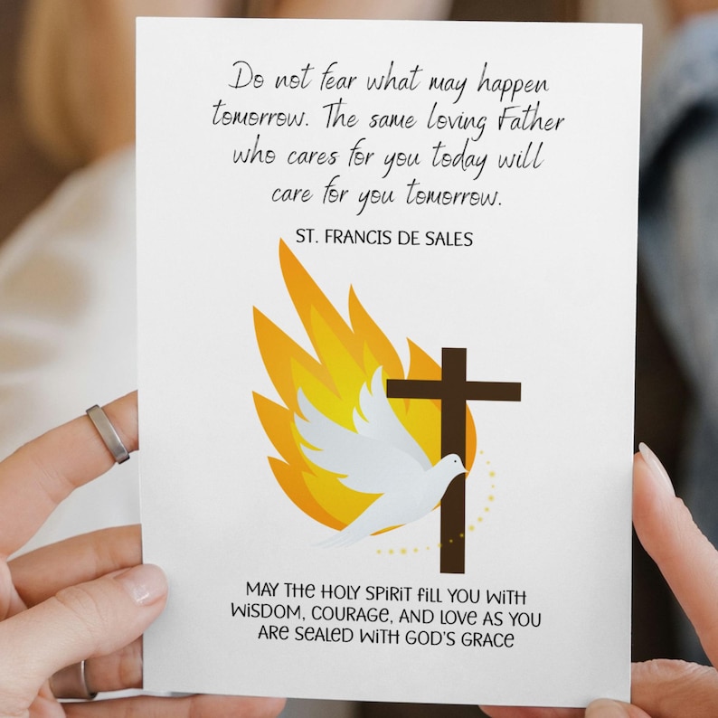 Catholic Confirmation Printable Card With Saint Quote for Digital ...