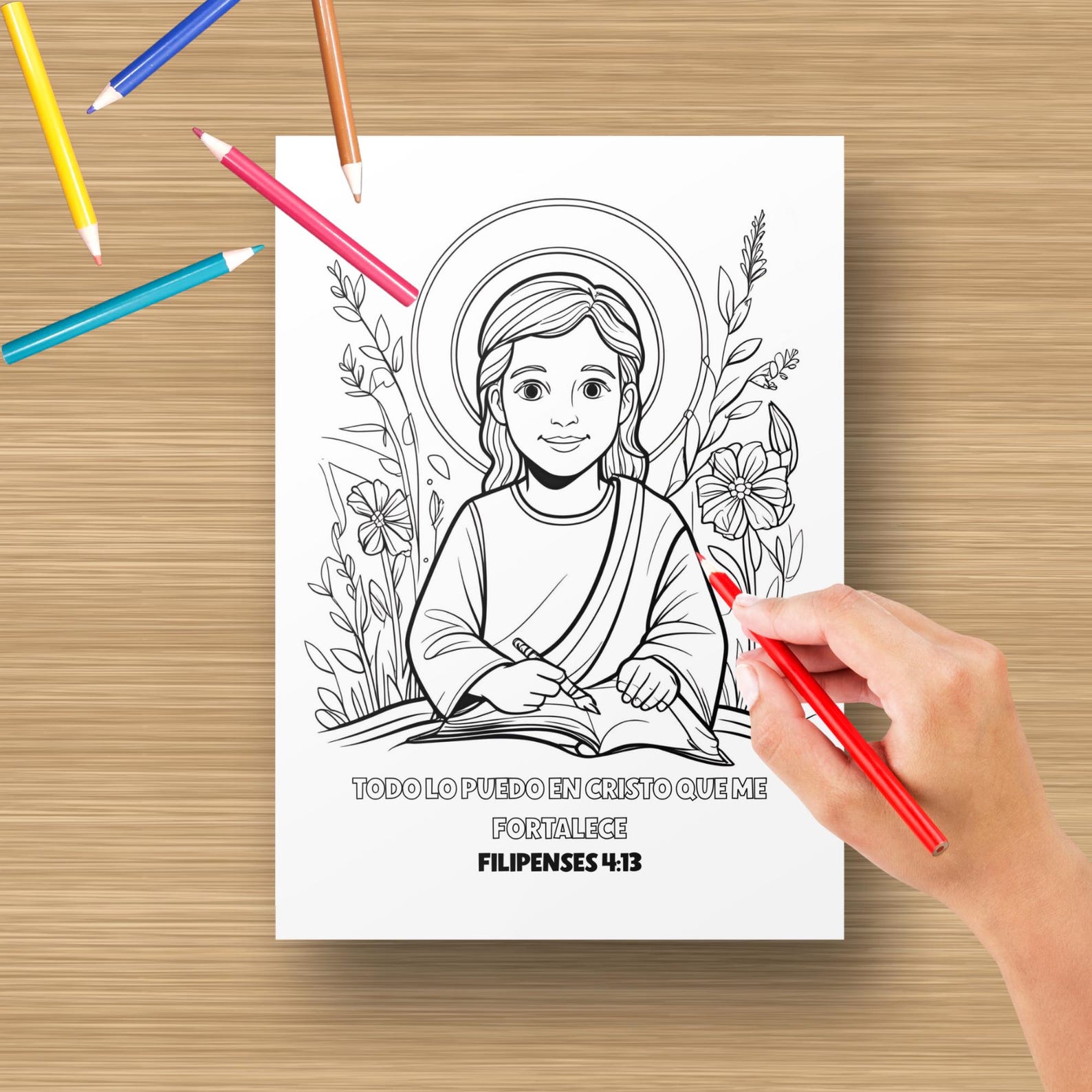 Spanish Bible Verse Coloring Pages for Kids: Sunday School Activity ...