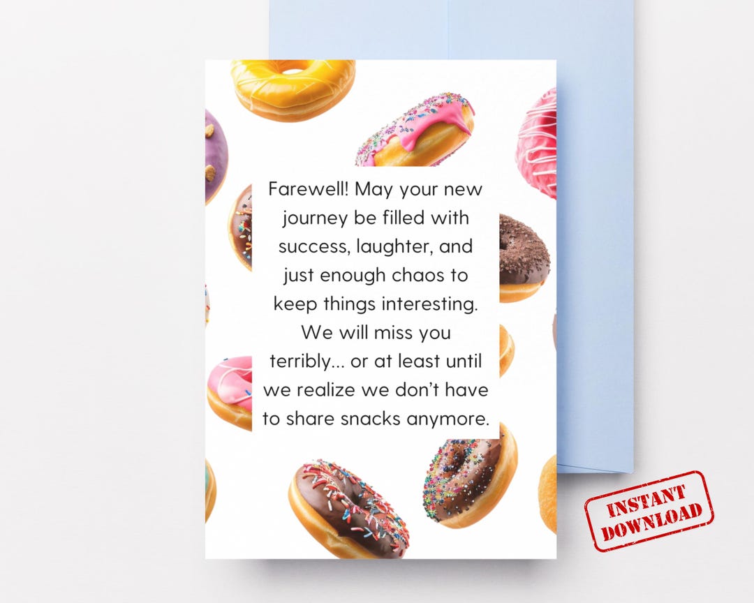 Coworker Leaving Card - Printable Goodbye Card - Instant Download - Goodbye Card for Coworkers ...