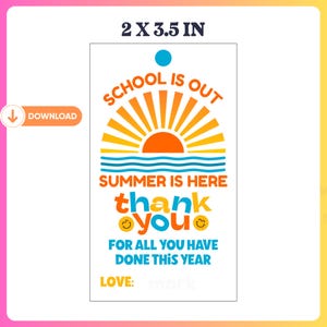 Sunshine Teacher Appreciation Gift Tags: Printable Thank You (digital ...
