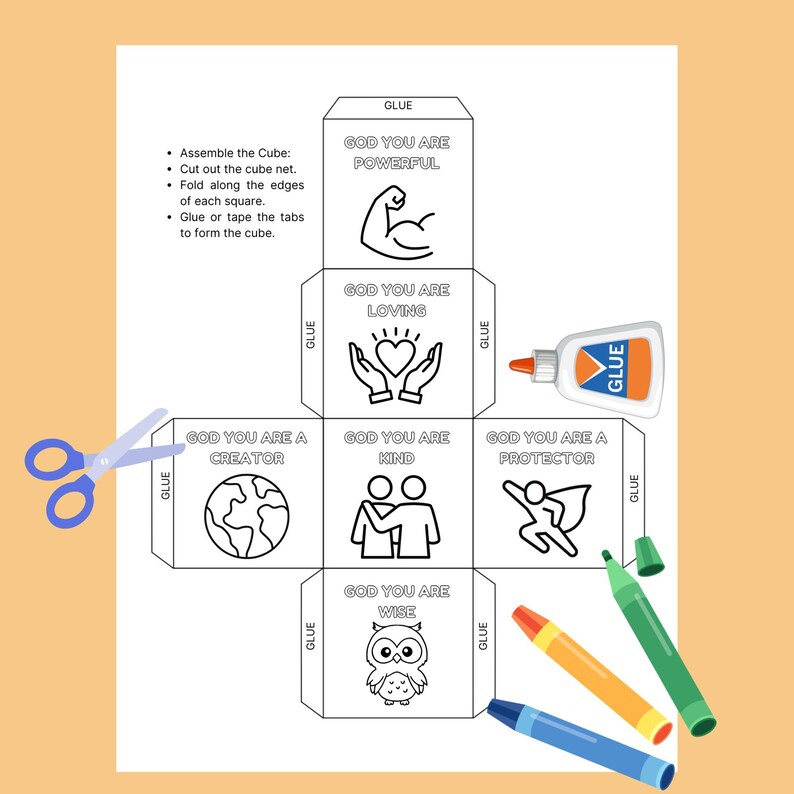 Prayer Cube for Kid Teach Children How to Pray Activity Printable ...