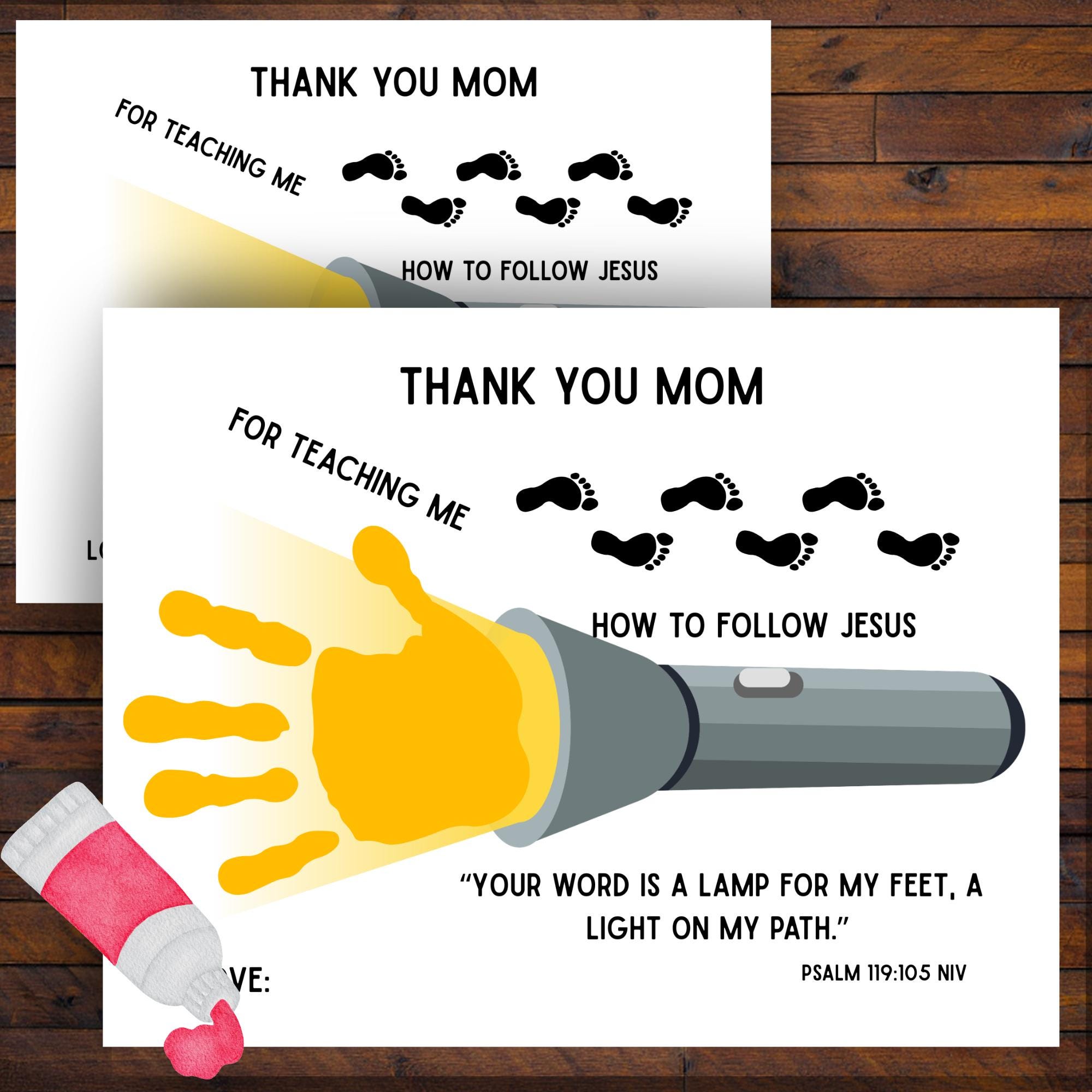 Mother's Day Bible Craft Handprint Art Christian Keepsake (digital ...