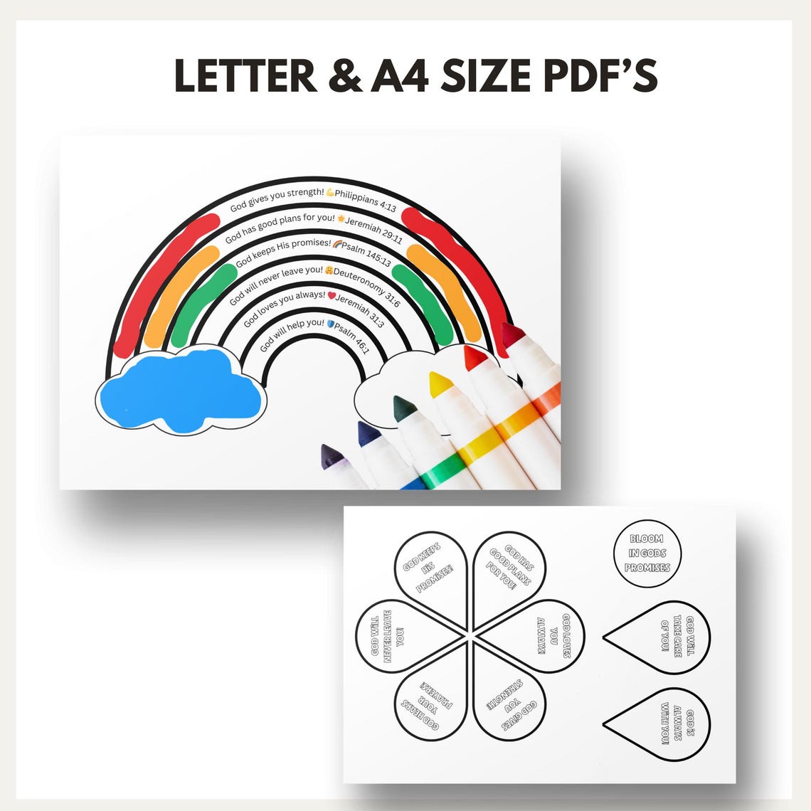 God's Promises Flower Christian Craft Kit, Printable Activity for ...