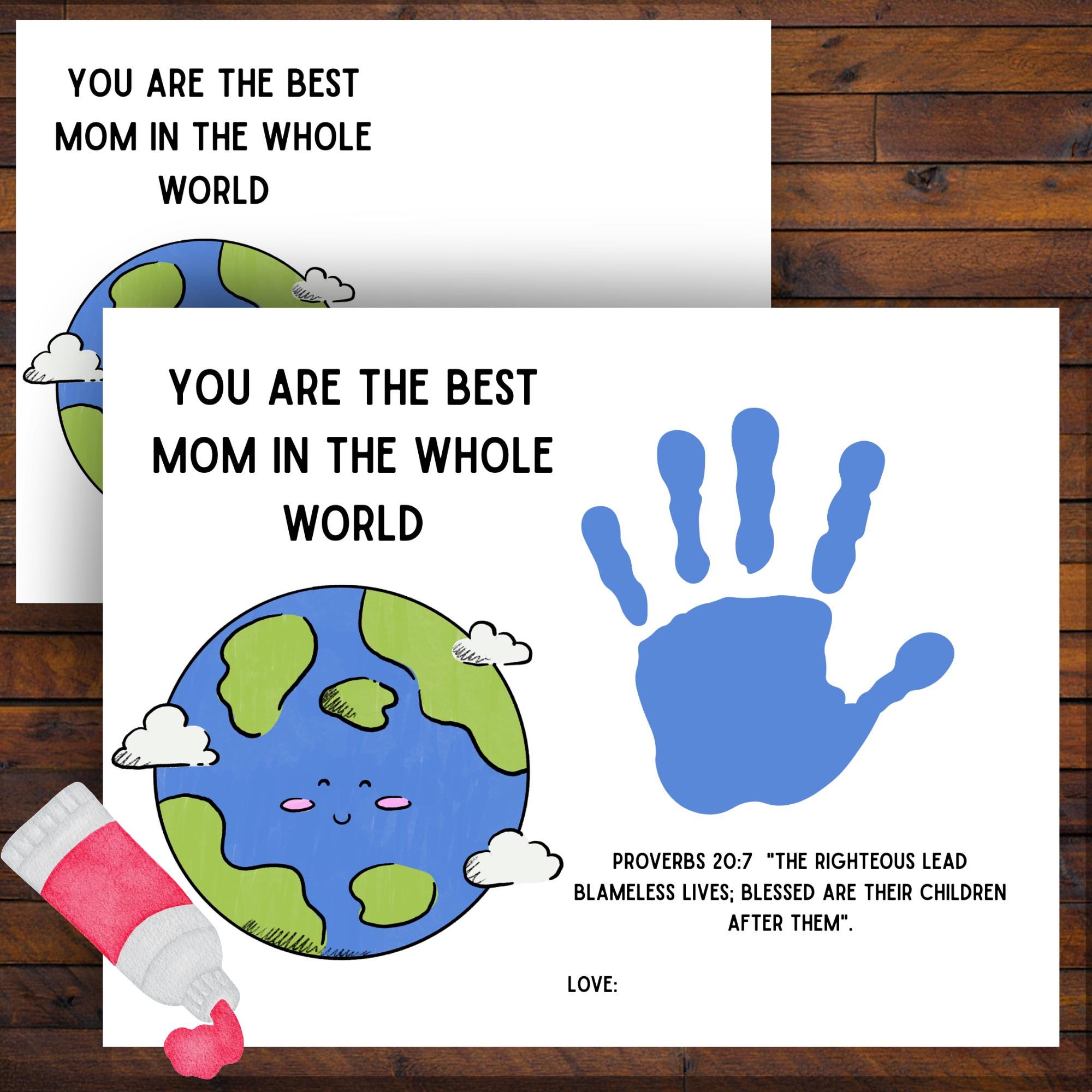 Mother's Day Bible Craft Handprint Art Christian Keepsake (digital ...