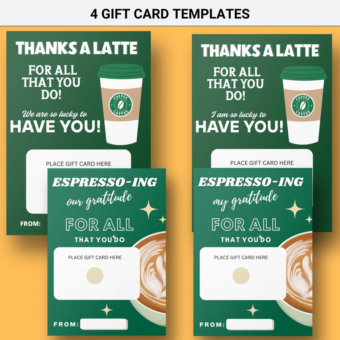 Printable Starbucks Gift Card Holder - Back to School Teacher - Coffee ...