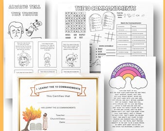 Ten Commandments Memorization Activity (kids Bible Lesson Printable) - Etsy