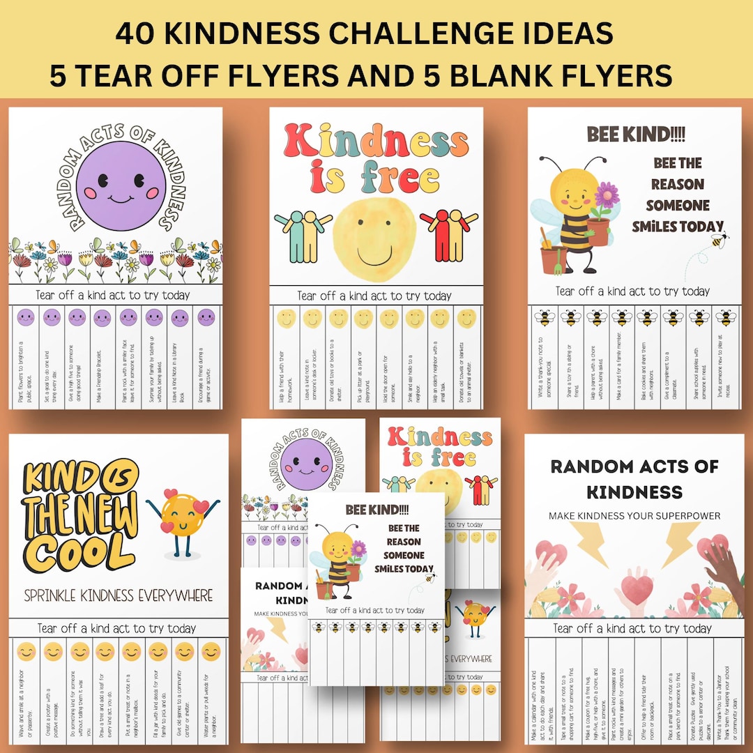 Kindness Tear off Flyer - Compliment Printable - Spread Positivity ...