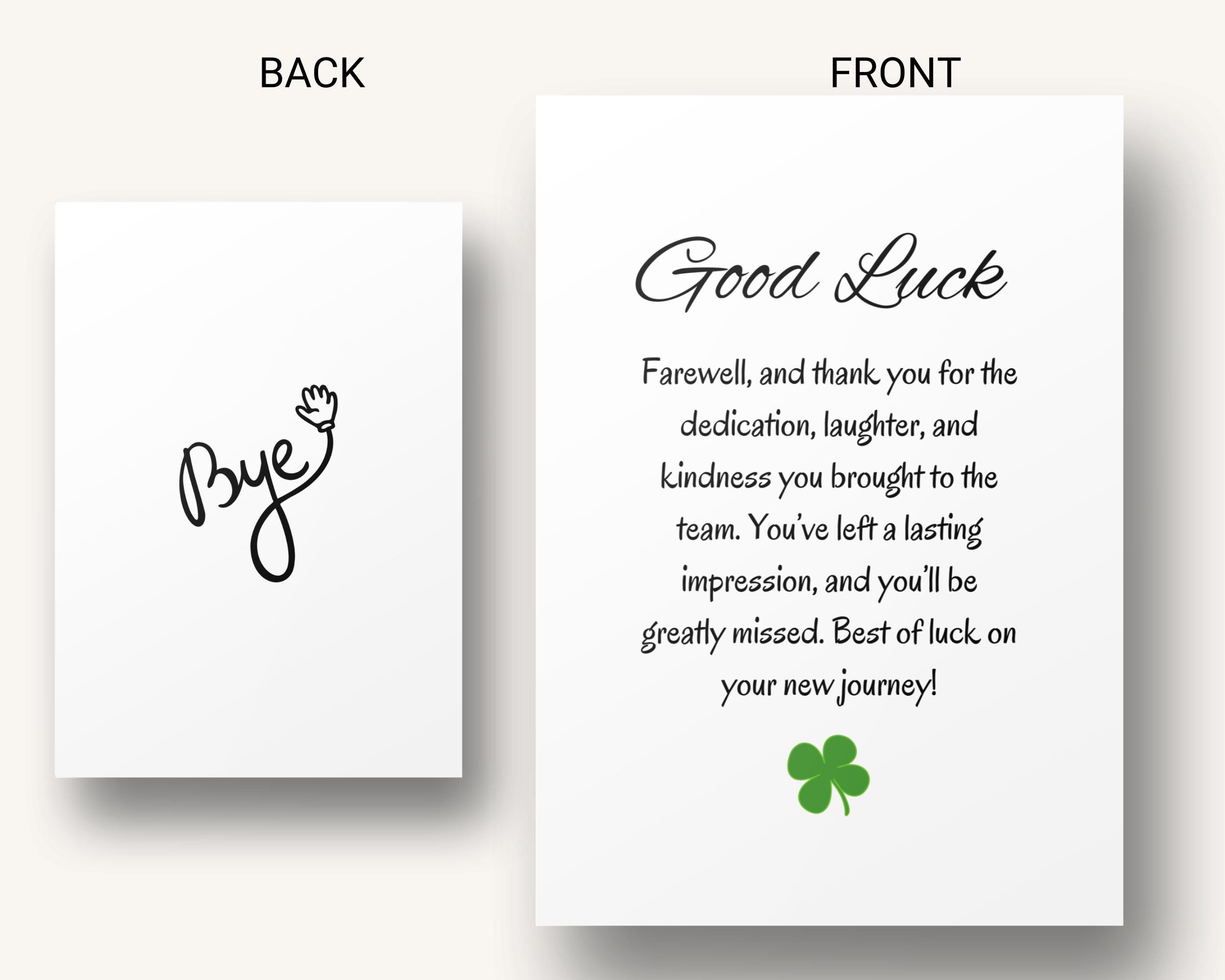 Printable Coworker Going Away Card: Farewell Message (instant Download ...