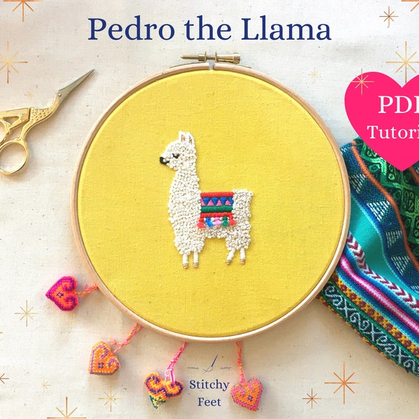 Llama Embroidery Design - Etsy