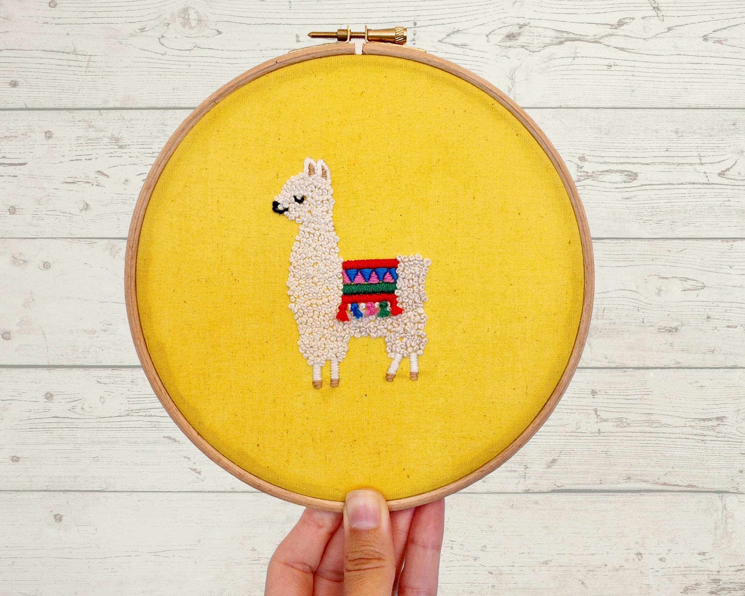 Llama Embroidery Kit, Alpaca Hand Embroidery Pattern, DIY Modern ...