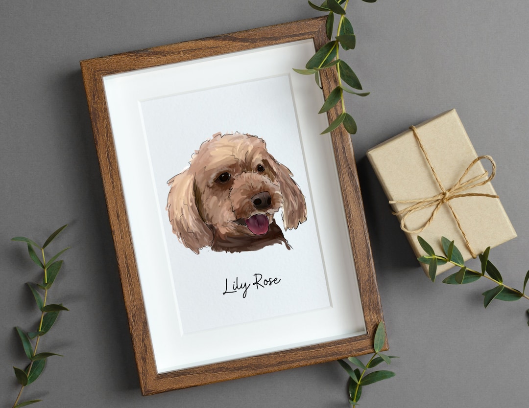 Custom Dog Portrait| Pet Art| Pet Memorial| Birthday Gift| Custom Pet ...