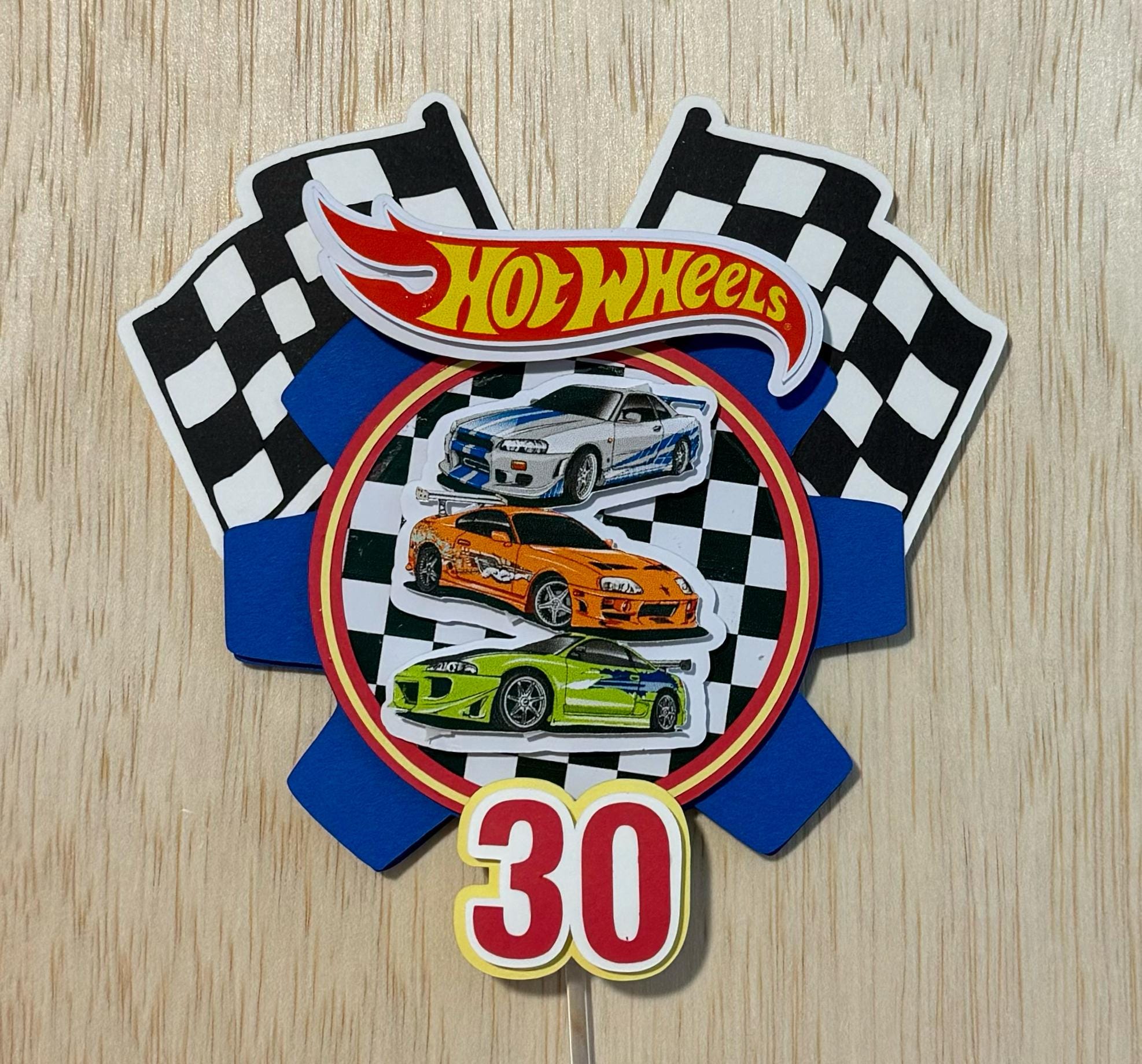 Race Car Cake Topper, Hot Wheels Cake Topper, 3D Cake Topper, Racing ...