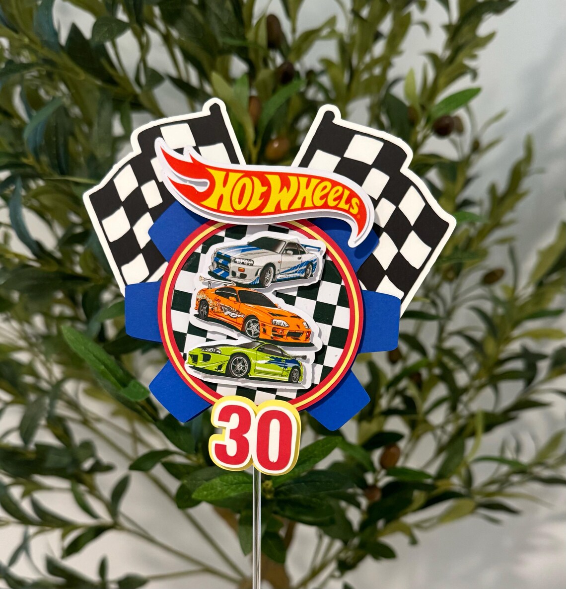 Race Car Cake Topper, Hot Wheels Cake Topper, 3D Cake Topper, Racing ...