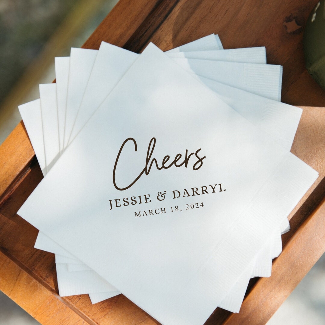 Custom Napkins Personalized Napkins Wedding Personalized Cocktail Paper ...