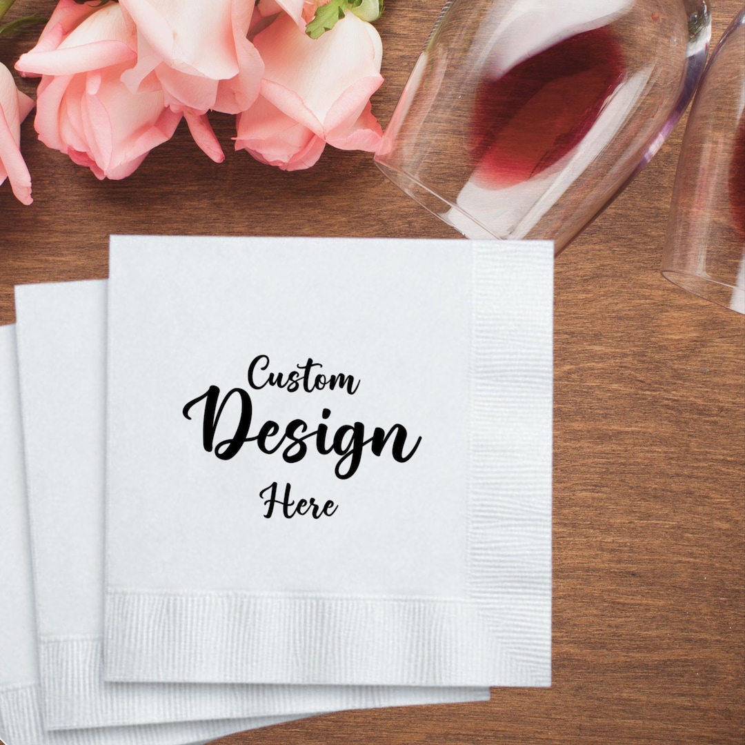 Personalized Cocktail Napkins Wedding, Custom Cocktail Party Paper ...