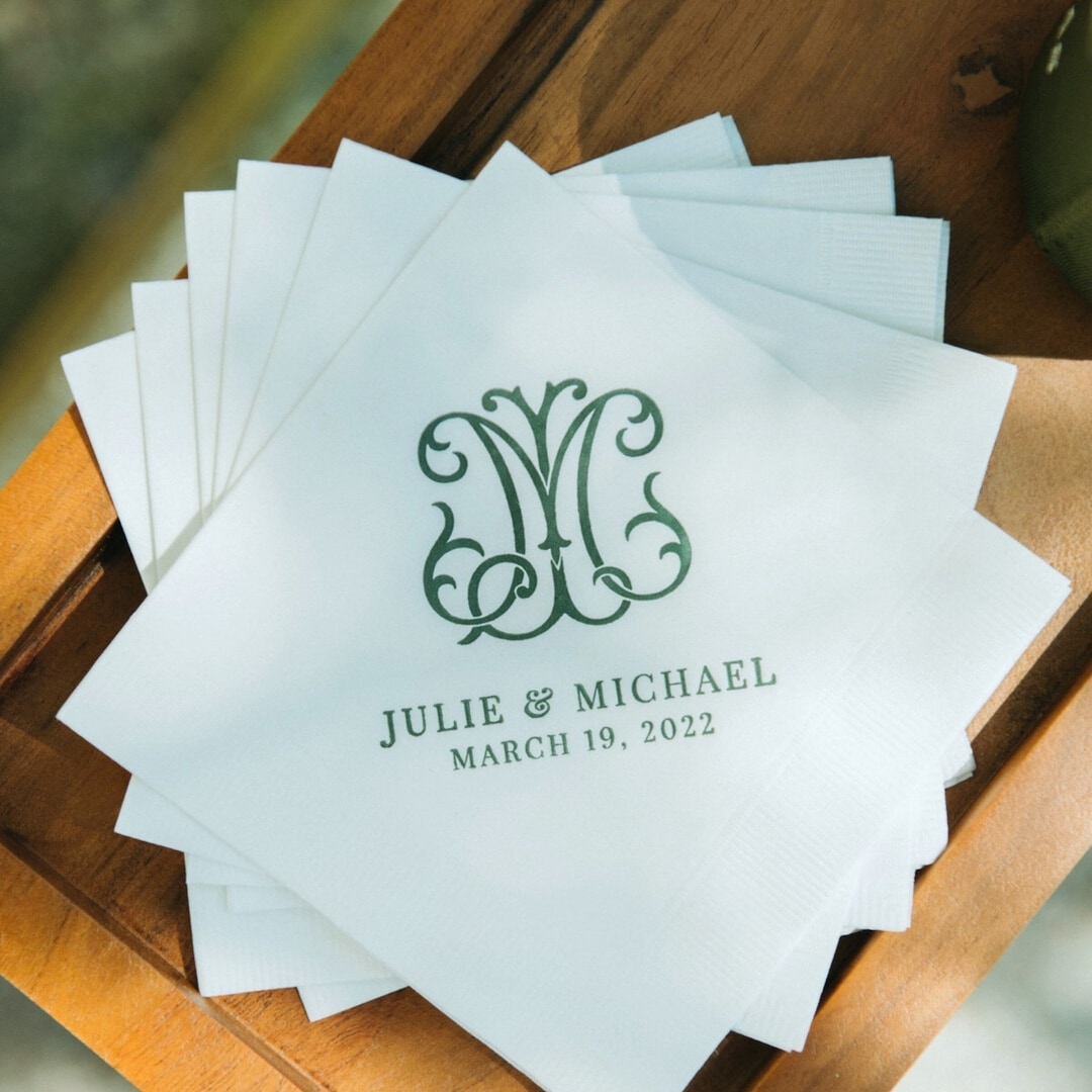 Personalized Wedding Napkins, Custom Napkins Wedding, Custom Monogram ...