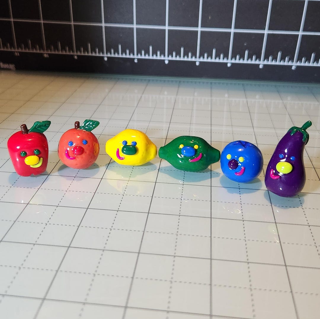 Fruit Friends Polymer Clay Fruit Figure Charm - Etsy