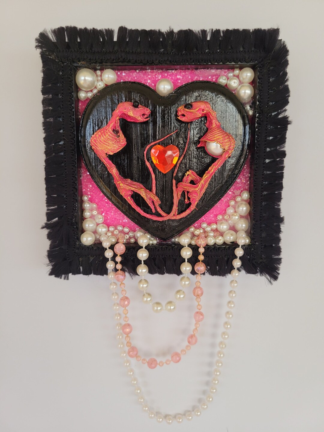 Romantic Mice Real Mouse Skeleton Hanging Wall Plaque Valentines Day ...