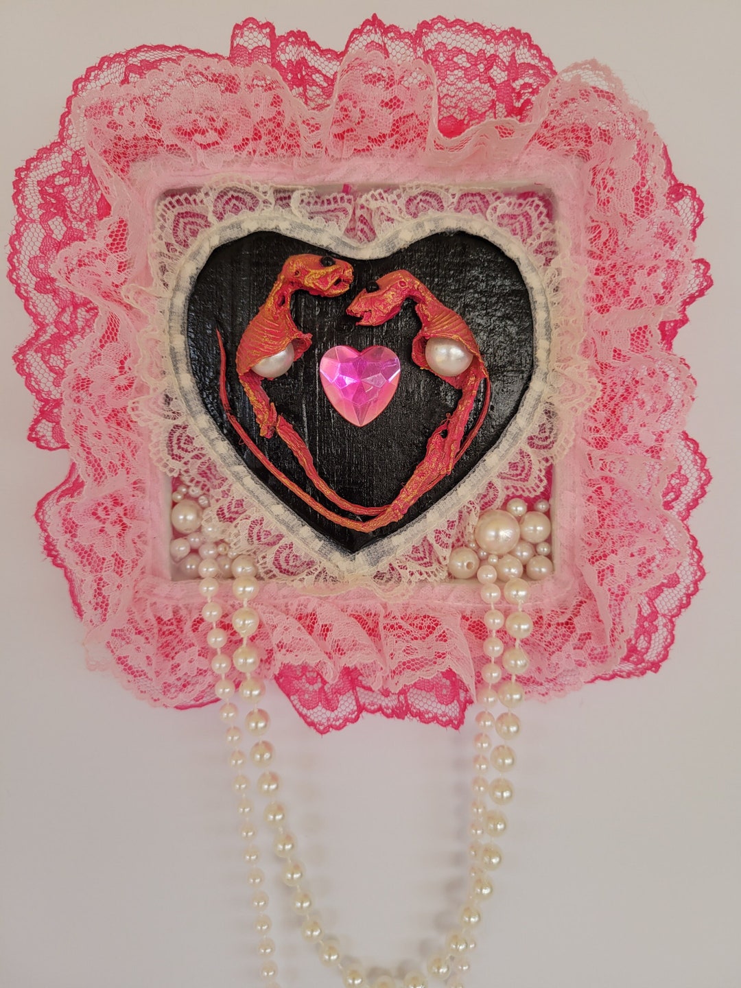 Romantic Mice Real Mouse Skeleton Hanging Wall Plaque Valentines Day ...