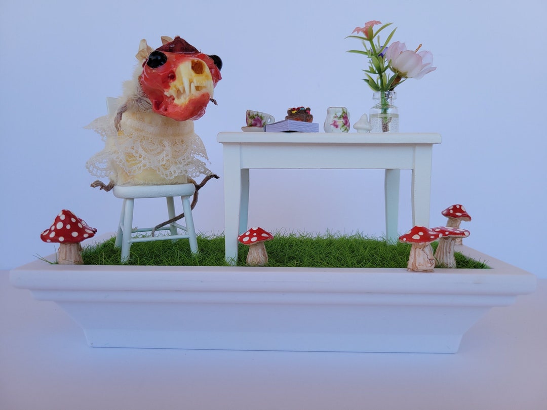 Monster Mouse Tea Party Diorama Shelf Taxiderpy Taxidermy Cottagecore ...