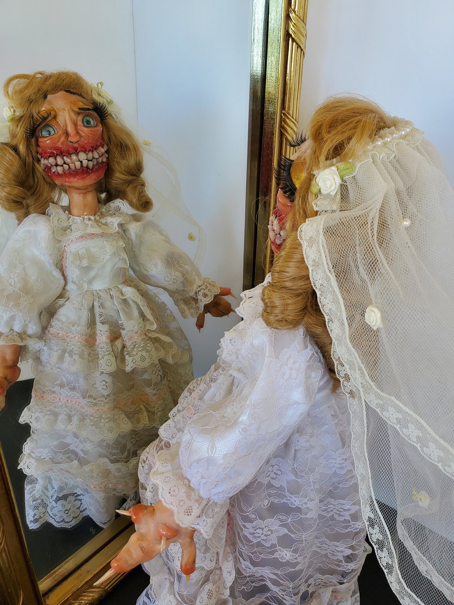 Bride Horror Doll Creepy OOAK Polymer Clay Doll Blushing - Etsy