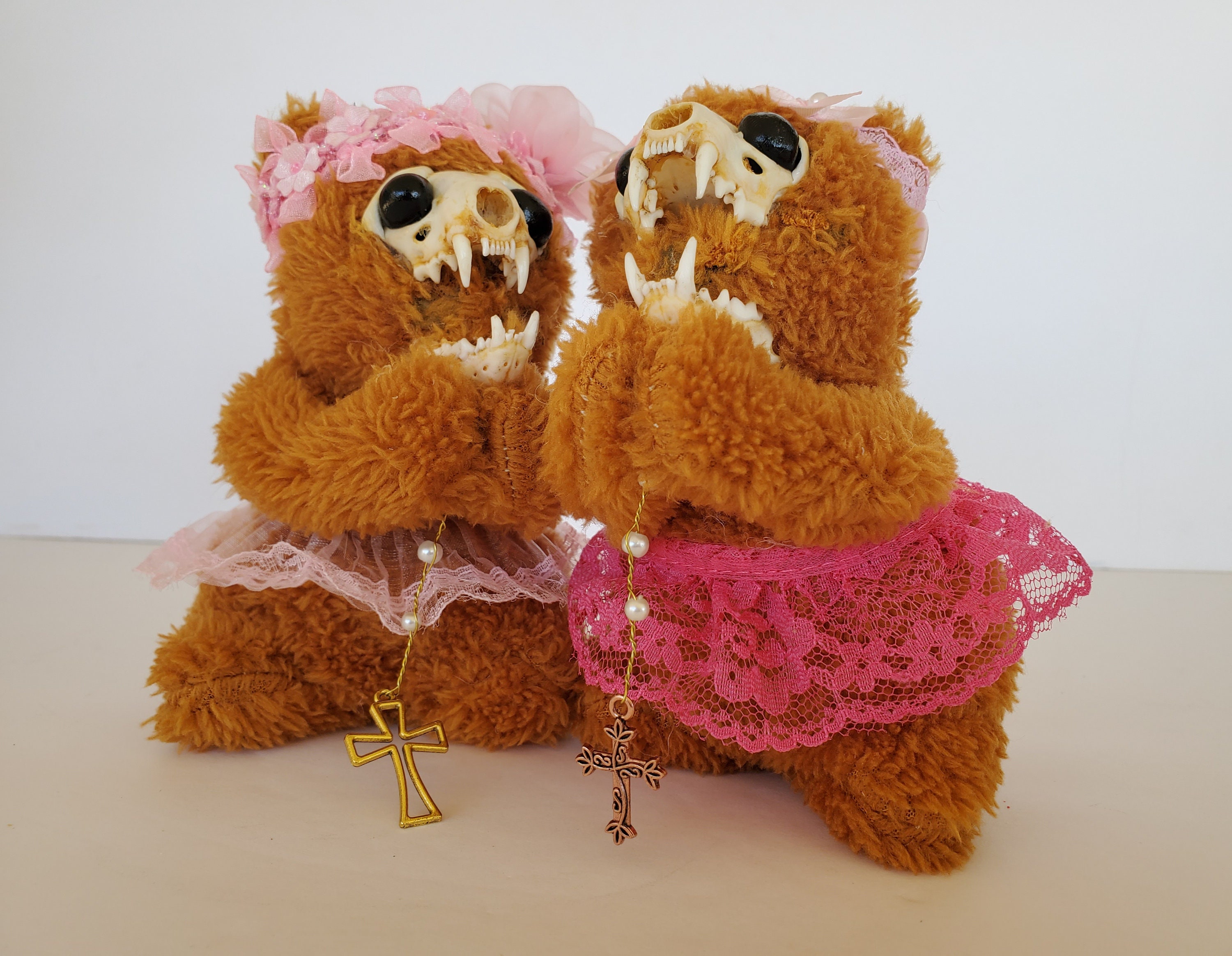 Talking Prayer Bear Real Skull OOAK Teddy Bear Praying - Etsy