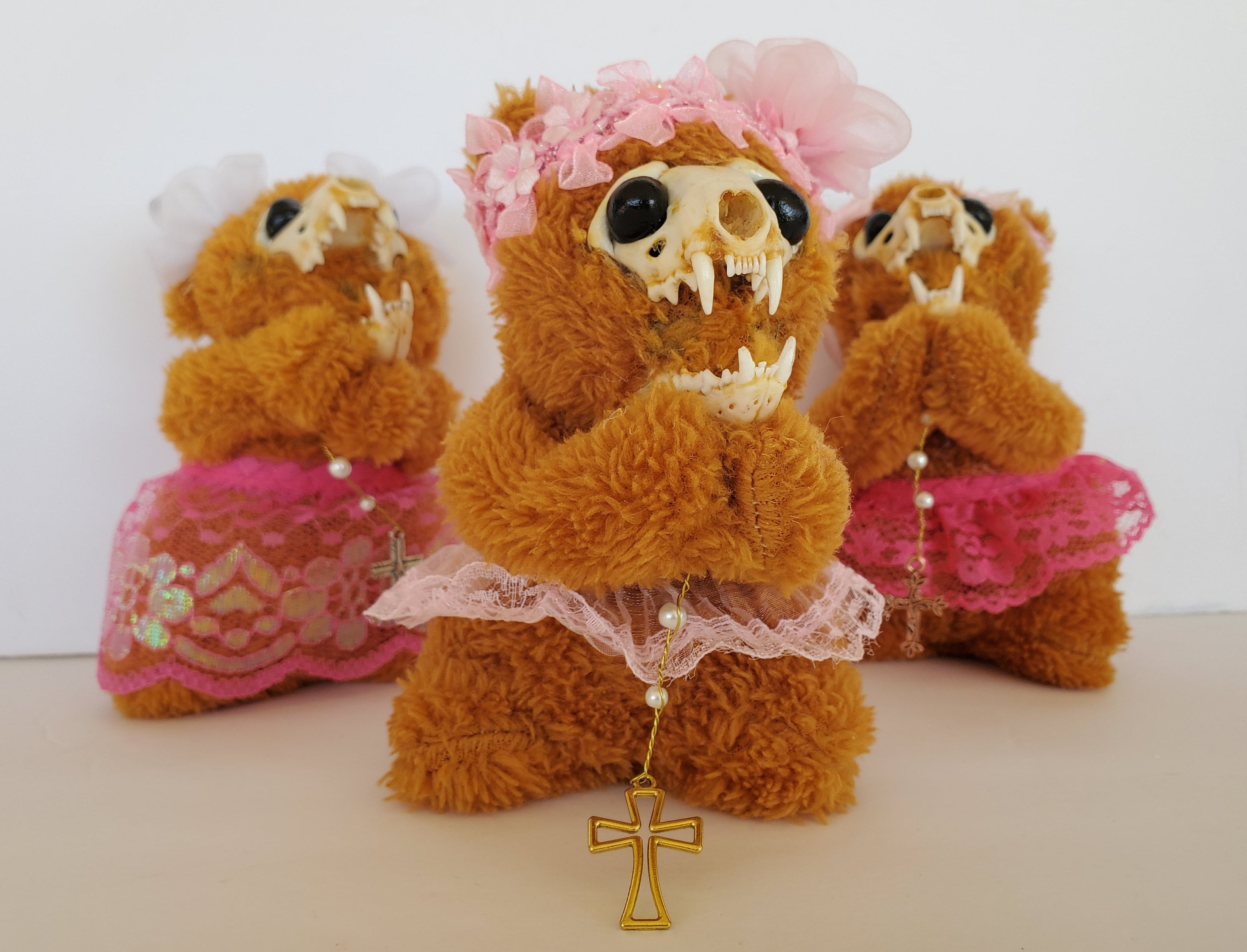 Talking Prayer Bear Real Skull OOAK Teddy Bear Praying - Etsy