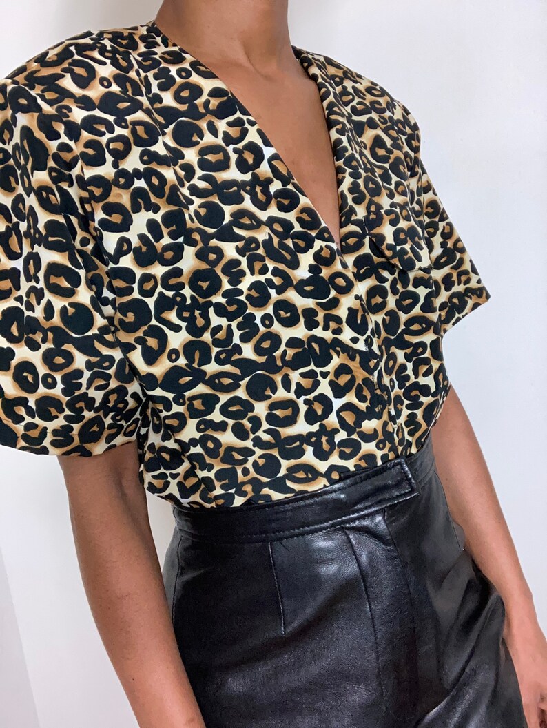Cheetah Print Blouse - Etsy