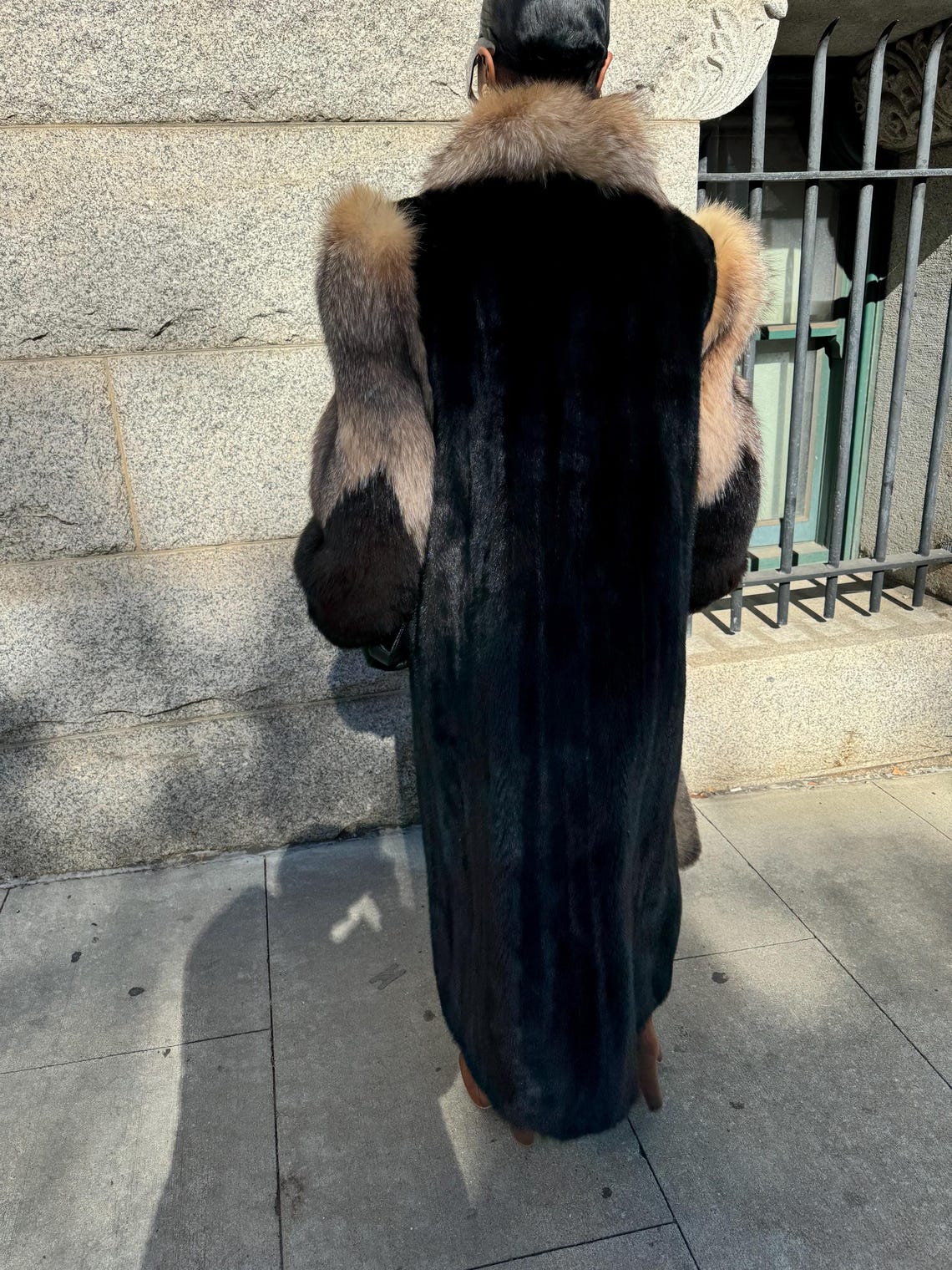 Pre-loved Mink & Fox Tuxedo Sleeves Fur Coat - Etsy