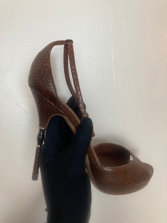 Authentic Gucci Python Bamboo Sandals - Gem